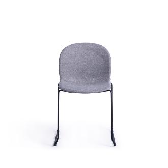China Restaurant Dining Side Chair Upholstered PP Seat Powder Coated Metal legs for sale
