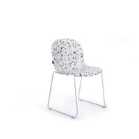 China Restaurant Dining Side Chair Upholstered PP Seat Powder Coated Metal legs for sale
