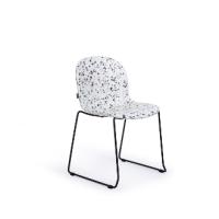 China Restaurant Dining Side Chair Upholstered PP Seat Powder Coated Metal legs for sale