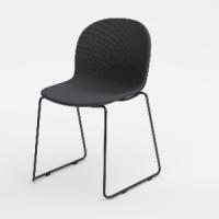 China Restaurant Dining Side Chair Upholstered PP Seat Powder Coated Metal legs for sale