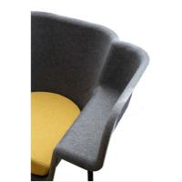 China Molded PET Upholstered Lounge Chair With Fabric Cushion Metal Legs For Cafe for sale