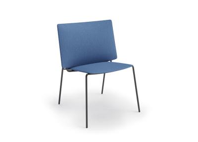 China Luxury Upholstered Molded Lounge Chair Fabric With Powder Coated Metal Legs for sale