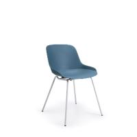 China Modern Armless PP Commercial Cafe Chairs Powder Coated Metal Legs For Hotel for sale