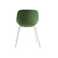 China Modern Restaurant Chair Fabric Upholstered PP Shell Powder Coated Metal Base for sale