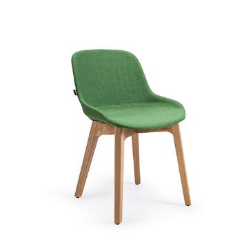China Upholstered Hotel Restaurant Chair PP Foam Fabric Cover Ash Wood Legs For Cafe for sale