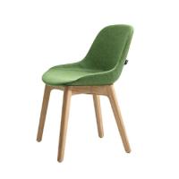 China Upholstered Hotel Restaurant Chair PP Foam Fabric Cover Ash Wood Legs For Cafe for sale
