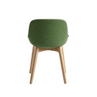 China Upholstered Hotel Restaurant Chair PP Foam Fabric Cover Ash Wood Legs For Cafe for sale