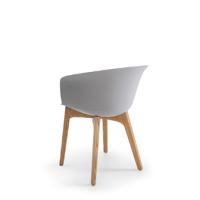 China Ergonomic Restaurant Chair And Table Restaurant Arm Chairs Molded PP Solid Ash Wood Legs for sale