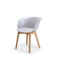 China Ergonomic Restaurant Chair And Table Restaurant Arm Chairs Molded PP Solid Ash Wood Legs for sale