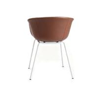 China Microfiber PU Leather Restaurant Chair Upholstered Armchair Metal Legs For Hotel for sale
