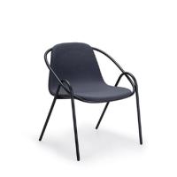 China Fabric Padded Restaurant Bistro Chairs Bentwood Shell Metal Frame Modern Design for sale