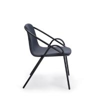 China Fabric Padded Restaurant Bistro Chairs Bentwood Shell Metal Frame Modern Design for sale