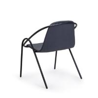 China Fabric Padded Restaurant Bistro Chairs Bentwood Shell Metal Frame Modern Design for sale
