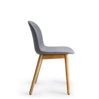 China Fabric Upholstered Restaurant Dining Chairs PP Solid Ash Wood Legs For Hotel for sale