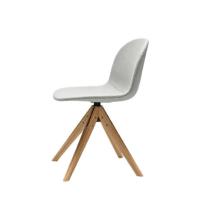 China Swivel Fabric Upholstered Restaurant Dining Chairs Solid Beech Wood Legs For Hotel for sale