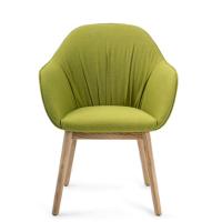 China Ruched Backrest Restaurant Bistro Chairs Solid Ash Wood Legs Molded Foam High Resilience for sale