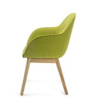 China Ruched Backrest Restaurant Bistro Chairs Solid Ash Wood Legs Molded Foam High Resilience for sale