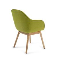 China Ruched Backrest Restaurant Bistro Chairs Solid Ash Wood Legs Molded Foam High Resilience for sale