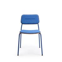 China Padded Bentwood Restaurant Chair With Black Metal Legs Fabric Dining Seat for sale