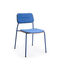 China Padded Bentwood Restaurant Chair With Black Metal Legs Fabric Dining Seat for sale