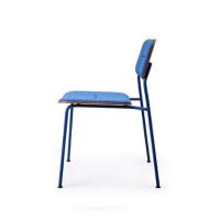 China Padded Bentwood Restaurant Chair With Black Metal Legs Fabric Dining Seat for sale