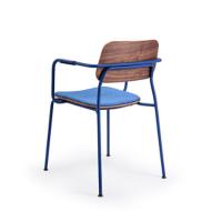 China Black Metal Frame Bentwood Restaurant Chair 590*550*775mm With Fabric Padded for sale