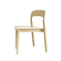 China Solid Wood Stackable Restaurant Chair Veneered American Oak Plywood Seating for sale