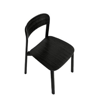 China Solid Ash Wood Restaurant Chair Minimalist Bentwood Frame Armless Dining Seat for sale
