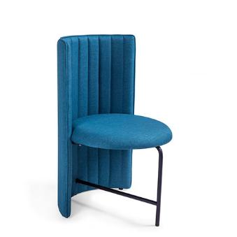 China High Back Restaurant Chair Molded Foam Fabric Seating With Metal Legs For Bistro for sale
