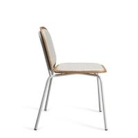 China Stackable Dining Chair Bentwood Ash Veneer Fabric Seating With Metal Legs for sale
