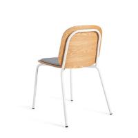 China Stackable Dining Chair Bentwood Ash Veneer Fabric Seating With Metal Legs for sale
