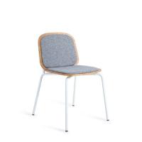 China Stackable Dining Chair Bentwood Ash Veneer Fabric Seating With Metal Legs for sale
