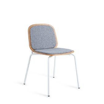 China Stackable Dining Chair Bentwood Ash Veneer Fabric Seating With Metal Legs for sale