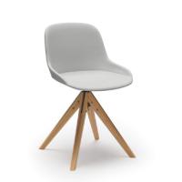 China Swivel Restaurant Chair And Table Fabric Upholstered Restaurant Dining Chairs Beech Tapered Legs for sale