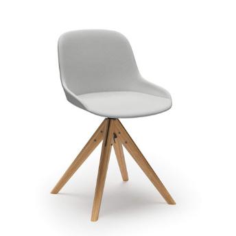 China Swivel Restaurant Chair And Table Fabric Upholstered Restaurant Dining Chairs Beech Tapered Legs for sale