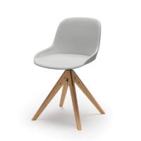 China Swivel Restaurant Chair And Table Fabric Upholstered Restaurant Dining Chairs Beech Tapered Legs for sale