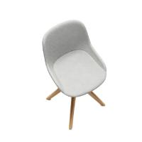 China Swivel Restaurant Chair And Table Fabric Upholstered Restaurant Dining Chairs Beech Tapered Legs for sale