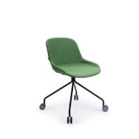 China Fixed Rolling Upholstered Conference Chairs Steel Base Corrosion Resistance for sale
