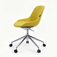 China Upholstered Swivel Conference Chair With Adjustable Tilting Aluminum Star Base for sale
