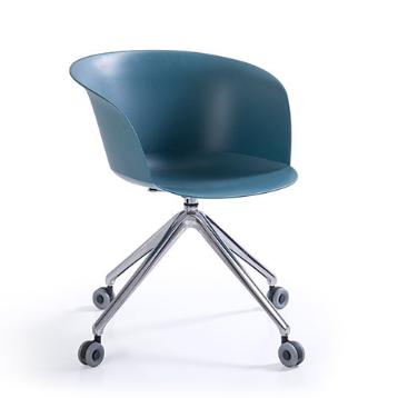 China Stable Swivel Conference Chair With Swivel Chrome Rolling Aluminum Office Meeting Chairs for sale