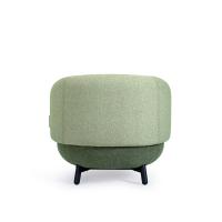 China Green Commercial Fabric Single Seater Sofa Powder Coated Metal Legs For Office for sale
