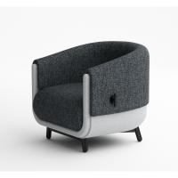 China Green Commercial Fabric Single Seater Sofa Powder Coated Metal Legs For Office for sale
