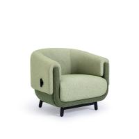 China Green Commercial Fabric Single Seater Sofa Powder Coated Metal Legs For Office for sale
