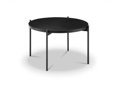 China Matte Black Commercial Coffee Table Wood Top Metal Legs Coffee Table For Office for sale
