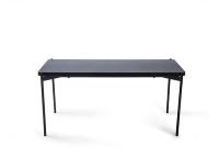 China Matte Black Rectangular Coffee Table Wood Top Metal Legs For Lounge And Office for sale