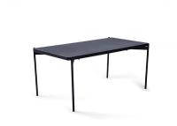 China Matte Black Rectangular Coffee Table Wood Top Metal Legs For Lounge And Office for sale