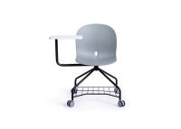 China Space Saving Modern Conference Chair Mobile Training Room Chairs With Swivel Tablet Arm for sale