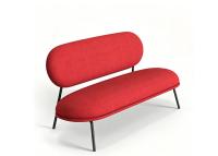 China Office Lounge Modern Commercial Sofa Capsule 2 Seater Fabric Sofa With Metal Legs for sale