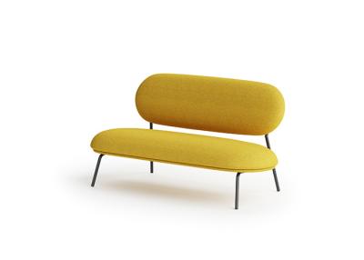 China Office Lounge Modern Commercial Sofa Capsule 2 Seater Fabric Sofa With Metal Legs for sale