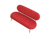 China Office Lounge Modern Commercial Sofa Capsule 2 Seater Fabric Sofa With Metal Legs for sale